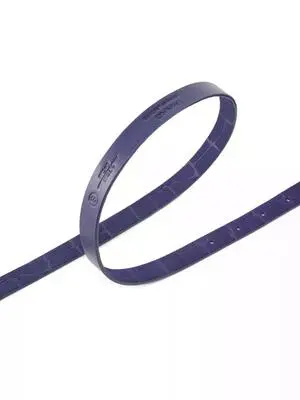 Pinko Aura Buckle Leather Belt - Purple