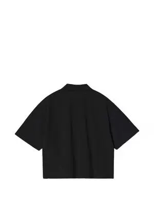Carhartt Work In Progress Script Embroidered-logo Cotton Polo Shirt - Black