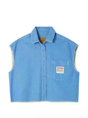American Vintage Pocket-detail Sleeveless Shirt - Blue