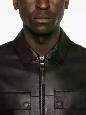 LEATHER AUTHORITY Leather Pocket Zip Jacket