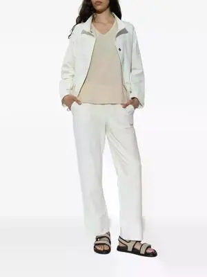 Hanro V-neck Cotton T-shirt - Neutrals
