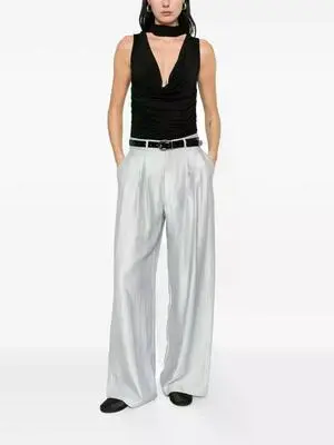 ELEH Pleated Palazzo Pants - Grey