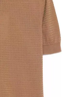 FILIPPO DE LAURENTIIS Textured Polo Shirt - Brown