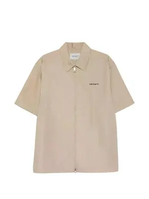 Carhartt Work In Progress Short Sleeve Postal Zip Shirt - Neutrals