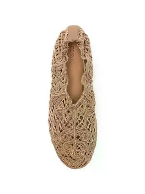 ODISSI Iris Crochet Ballet Flats - Neutrals