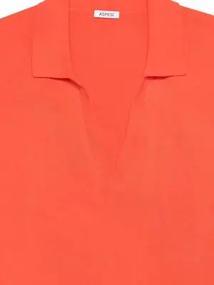 Aspesi V-neck Short Sleeve Top - Orange