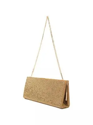 Lola Cruz Embellished Chain Clutch Bag - Gold