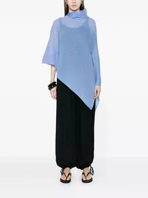 Issey Miyake Pleated Poncho - Blue