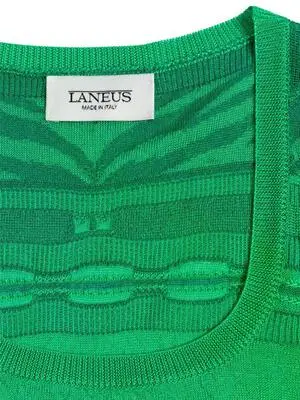 LANEUS Knitted Cropped Tank Top - Green