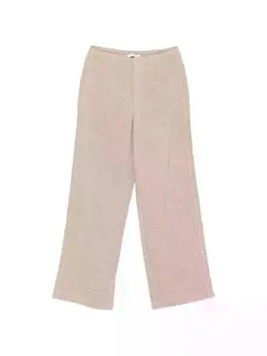 Max Mara Beige Straight Leg Knitted Trousers