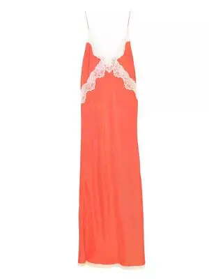 FORTE_FORTE Lace V-neck Maxi Dress - Red