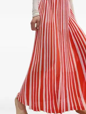 MARGHERITA MACCAPANI Striped Pleated Skirt - Red