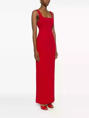 Solace London Aneila Square-neck Maxi Dress - Red