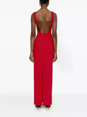 Solace London Aneila Square-neck Maxi Dress - Red