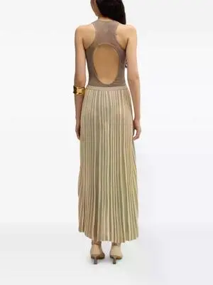 MARGHERITA MACCAPANI Pleated Terry Skirt - Neutrals
