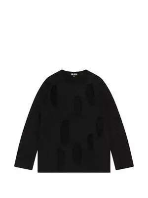 Comme Des Garçons Crew-neck Knitwear With Cutout Details - Black
