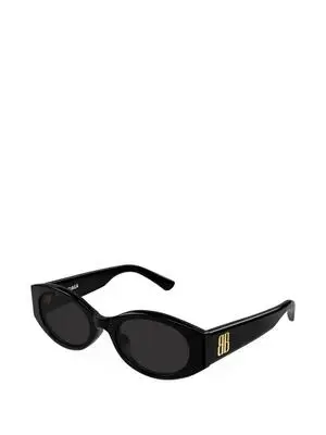 Balenciaga Oval-frame Sunglasses - Black