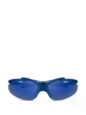 Balenciaga Geometric Frame Sports Sunglasses - Blue