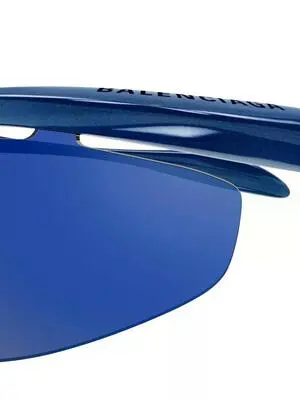 Balenciaga Geometric Frame Sports Sunglasses - Blue