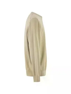 BOSS Embroidered-logo Crew Neck Sweater - Neutrals