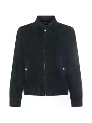 Mackage Giovanni-su Zipped Suede Jacket - Blue
