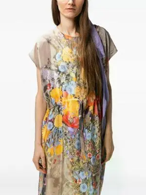 ANNTIAN Floral-print Midi Dress