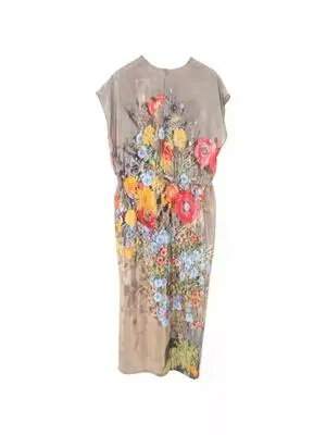ANNTIAN Floral-print Midi Dress