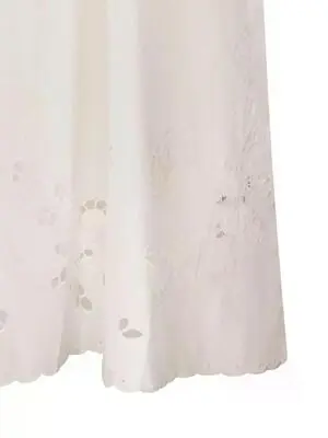 Max Mara Embroidered V-neck Dress - White