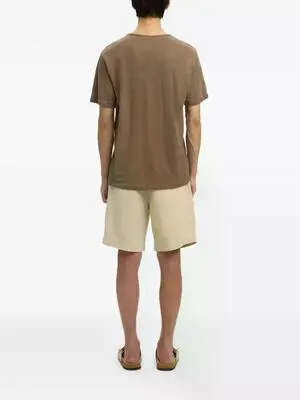 SELECTED Slub-texture T-shirt - Brown