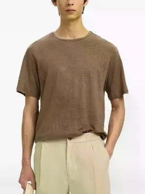 SELECTED Slub-texture T-shirt - Brown