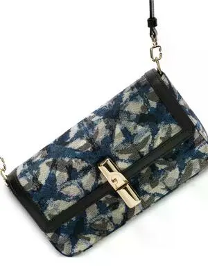 Furla Small Floral Jacquard Crossbody Bag - Blue