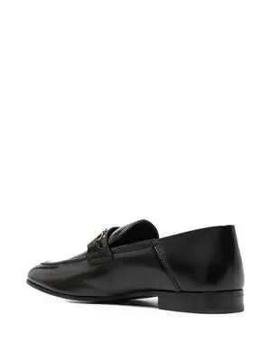 FERRAGAMO Gancini Leather Loafers - Black