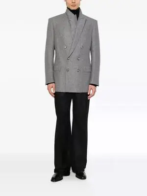 TOM FORD Double-breasted Wool Blazer - Grey