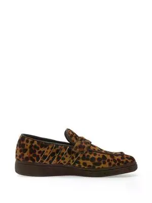 Adidas Handball Spezial Leopard-print Leather Loafers - Brown