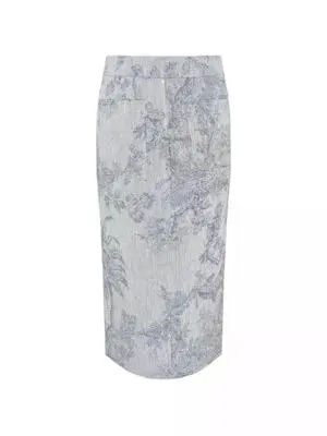 Lorena Antoniazzi Floral Print Slit Skirt