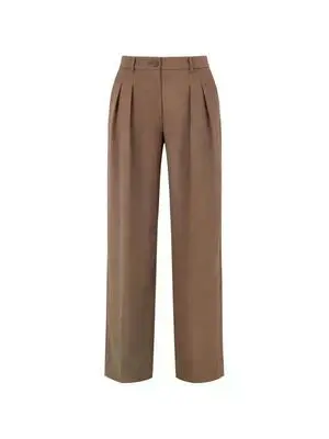 Armani Exchange Pleated Trousers With Belt Loops - Brown
