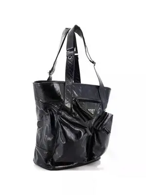 Prada Triple Front Pocket Leather Tote Bag