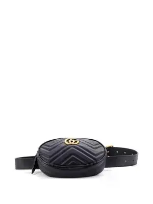 Gucci Gg Marmont Matelasse Leather Belt Bag - Black