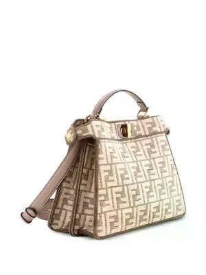 Fendi Peekaboo Iseeu Small Satchel Zucca Tapestry Bag