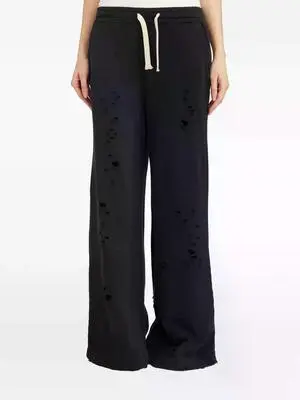 Black Wash Sports Pants For Women