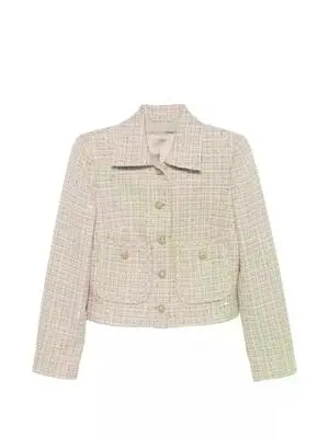 Elie Saab Buttoned Tweed Jacket - Neutrals