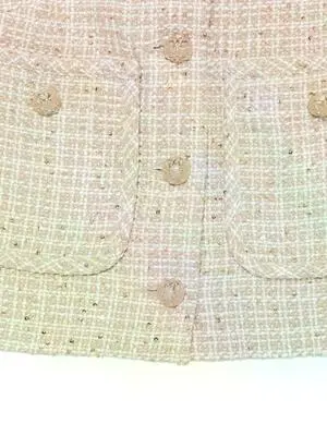 Elie Saab Buttoned Tweed Jacket - Neutrals
