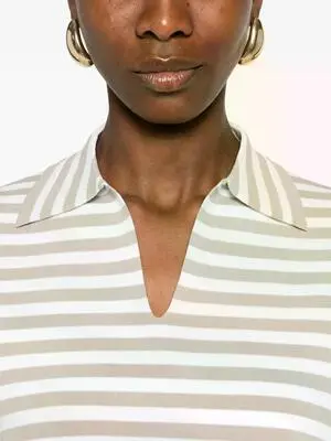 Max Mara Striped V-neck T-shirt - Neutrals
