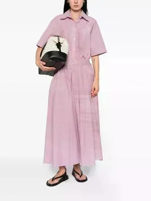 MANUEL RITZ Striped A-line Midi Skirt - Pink