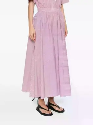 MANUEL RITZ Striped A-line Midi Skirt - Pink
