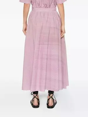 MANUEL RITZ Striped A-line Midi Skirt - Pink