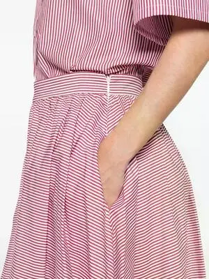 MANUEL RITZ Striped A-line Midi Skirt - Pink