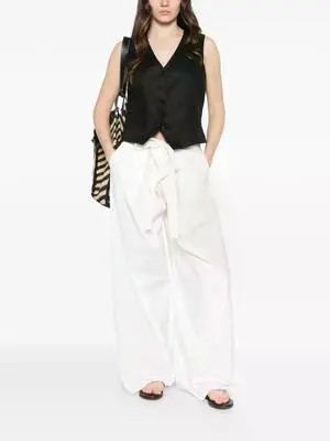 Max Mara Buttoned Linen Waistcoat - Black