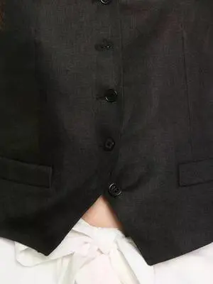 Max Mara Buttoned Linen Waistcoat - Black