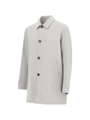 Herno Wool 3-layer Button-down Coat - Grey